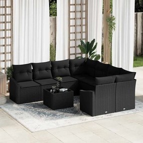 Set pohovek 9 ks Černá polyratan 3346663