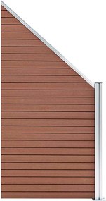 Plotová sada z WPC 1 čtvercový + 1 šikmý díl 273 x 186 cm hnědá 3054430