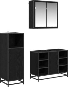 Sada koupelnového nábytku 3 ks Černý dub 80 x 33 x 60 cm 3402419