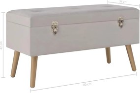 Lavice s úložným prostorem 80 cm šedá samet 329932