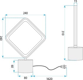 Toolight Rea, Noční LED lampička LHJ124-T Černá, OSW-03279