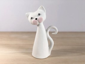 Dekorace bílá kočka Sněhurka