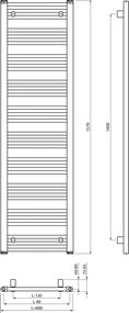 Bruckner Albrecht otopné těleso 600 x 1570 mm bílá 600.218.4