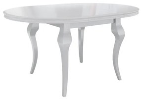 Oválný rozkládací stůl se 4 židlemi ST106 08, Barva stolu: bíly lesk, Potah: Baloo 2086, Potah: Magic Velvet 2219
