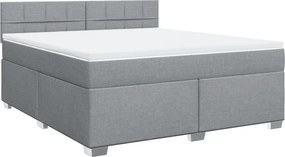 Box spring postel s matrací světle šedá 180 x 200 cm textil 3285967