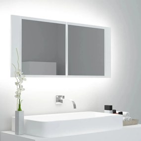 LED koupelnová skříňka se zrcadlem bílá 100 x 12 x 45 cm akryl