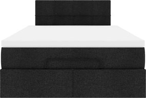 Osmanský postel s matrací černá 120x190 cm textil 3311444