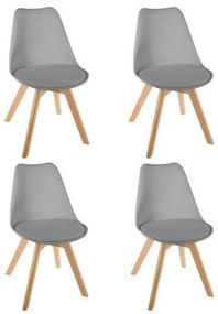 Výrobce po 1 ks | SADA 4x Jídelní židle BAYA buk/světle šedá | P5704