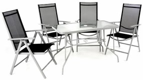 Garthen 40988 Zahradní skládací set stůl + 4 židle - černá