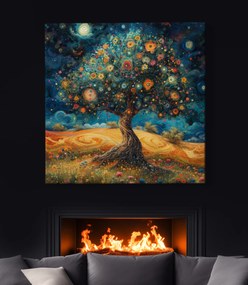 Obraz na plátně - Strom života Gogh vesmírný FeelHappy.cz Velikost obrazu: 120 x 120 cm