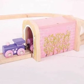 Bigjigs Rail Růžový železniční tunel / od 3 let