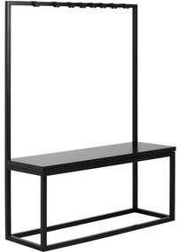 OnaDnes -20% Nordic Design Černý věšák s lavicí Nek 120 cm