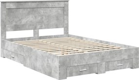 Rám postele s čelo Betonově šedá 160 x 200 cm Kompozitní dřevo 3410300