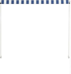 Zatahovací markýza 150 x 150 cm modro-bílá 143746