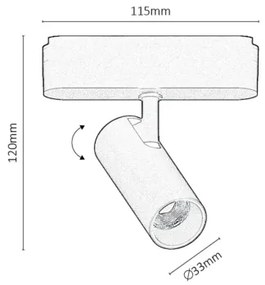 Rabalux 70103-LED Bod. svíti. do 1-fáz. lišt. sys. LiTrack LED/6W/24V 3000K
