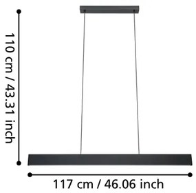 Eglo 31433 - LED RGBW Stmívatelný lustr na lanku ANDREAS-Z LED/38W/230V černá