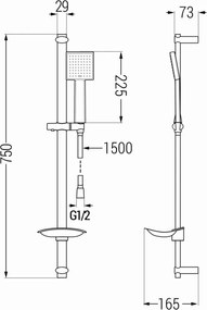 Mexen sprchový set DB45, chrom, 785454584-00