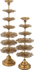 Zlatý kovový svícen ve tvaru stromku Tree Flower L – 22*22*79,5 cm