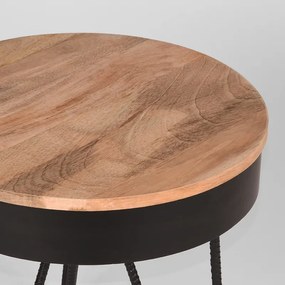 LABEL51 Černý/přírodní mangový odkládací stolek Rafael