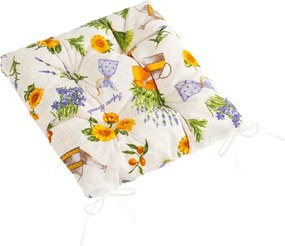 Bellatex Sedák EMA prošívaný 40x40 cm Levandule Fialová,Žlutá