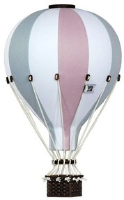 Dekorační horkovzdušný balón &#8211; růžová/šedozelená - L-50cm x 30cm