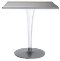 TopTop Melamine čtvercový 70x70 cm kulatá noha, kulatý podstavec hliníková Kartell