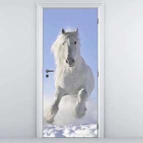 Fototapeta na dveře - Bílý kůň (95x205cm)