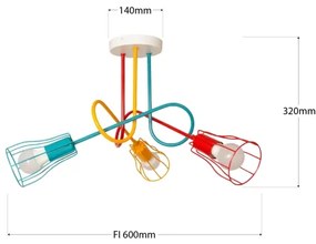LED Přisazený lustr OXFORD 3xE27/15W/230V