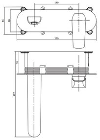 Cersanit S951-361-Umyvadlová baterie pro podomítkovou instalaci CITY lesk. chrom