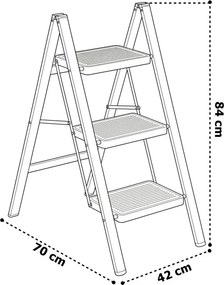 Skládací schůdky EASYSTEP 3-stupňové bílé