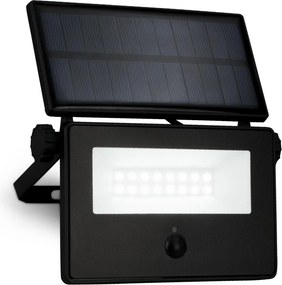 BRILO 3856015 Solární LED venkovní nástěnné svítidlo vč. IR senzoru, černé, 5W, 400 lm, sklo/plast - BRILO