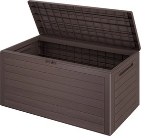 Zahradní úložný box Woody 280L hnědý dekor dřeva voděodolné