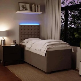 Box spring postel s matrací světle šedá 100x200 cm samet 3293146