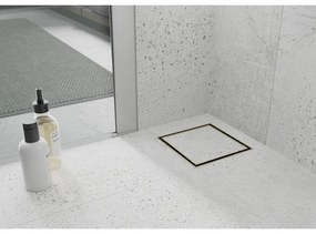 Mexen Flat čtvercová podlahová vpusť 12 x 12 cm, Zlatá - 1510012