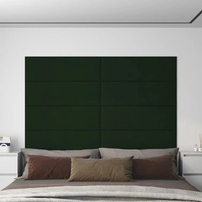 Nástěnné panely 12 ks tmavě zelené 90 x 30 cm samet 3,24 m²,  343921