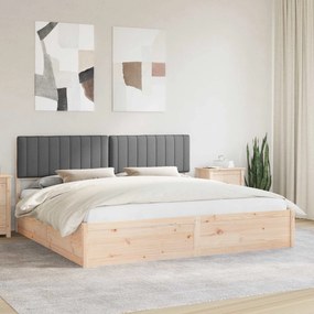 Rám postele s čalouněným čelem s čelo Tmavě šedá 200 x 200 cm 3398210