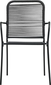 vidaXL Zahradní židle 4 ks bavlněné provázky a ocel černé [312156]