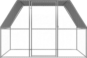 Klec pro kuřata stříbrná a šedá 3 x 2 x 2 m pozinkovaná ocel 155889