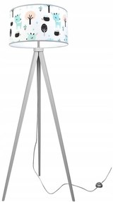 Dětská stojací lampa Bambi, 1x textilní stínítko se vzorem, (výběr ze 2 barev konstrukce)