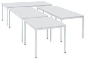 Jídelní stůl Manutan Expert Dino se světle šedým podnožím RAL 7035, 120 x 80 x 74,5 cm, světle šedý