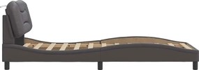 Rám postele bez matrace Hvar šedý 80 x 200 cm umělá kůže 3207963