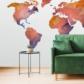 Samolepící tapeta mapa světa v odstínech oranžové - 150x100 cm