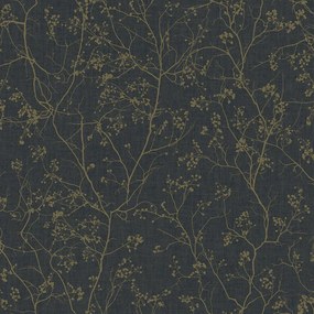 Černá vliesová tapeta se zlatými větvičkami DD3811, Dazzling Dimensions 2, York