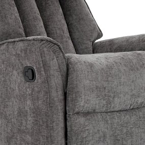 Polohovací TV křeslo SAMAL s houpáním a otočným mechanismem — látka, šedá