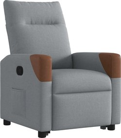 Zvedací polohovací křeslo světle šedé textil 3324006