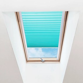 Roleta Plisé na střešní okna, Průsvitná, Tyrkysová, P 022 , 30 x 110 cm