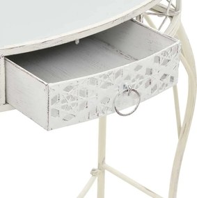 Odkládací stolek ve francouzském stylu kovový 82x39x76 cm bílý 245935