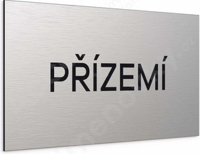 ACCEPT Označení podlaží "PŘÍZEMÍ" - stříbrná tabulka - černý popis
