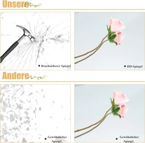 Costway Obdélníkové zrcadlo po celé délce se závěsným hákem na dveře, černý