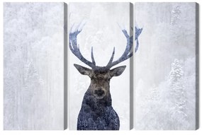 Vícedílný obraz Jelen V Zimním 3D Lese Nedostatek Nedostatek Plátno Canvas 60x40